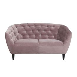 ebuy24 Rian 2 Personen Sofa rosa mit schwarzen Beinen.