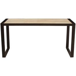 Miliboo Industrieller Design-Schreibtisch aus Massivholz L156 cm INDUSTRIA - Holz hell / Schwarz