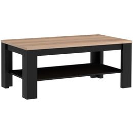 Newfurn - Couchtisch Sonoma Eiche und Schwarz Sonoma Eiche und Schwarz Wohnzimmertisch Modern Industrial - 110,2x45,5x60,2 cm (BxHxT) - Sofatisch