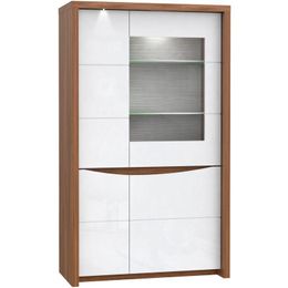 Vitrine Sangallo Eiche Sangallo Eiche Vitrinenschrank Modern - 93,8x158,8x42 cm (BxHxT) - Glasvitrine Standvitrine Glasschrank - [Malone.five]