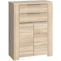 Highboard Sonoma Eiche Sonoma Eiche Kommode Modern - 90,4x121,2x41,3 cm (BxHxT) - Sideboard Regal Anrichte - [Puja.seven] Büro Arbeitszimmer