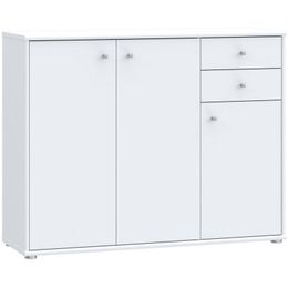 Newfurn - Kommode 0 Weiß Sideboard Modern - 108,8x85,5x34,8 cm (BxHxT) - Highboard Anrichte - [Filius.six] Büro Arbeitszimmer Wohnzimmer - Weiß