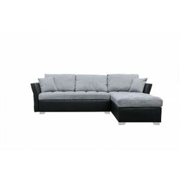 HABITAT ET JARDIN Ecksofa reversibel Valentine - 4 Sitzer - Grau/Schwarz