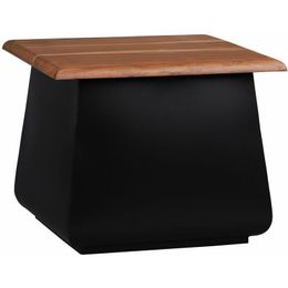 Womo-design - Beistelltisch Rechteckig, 50x40x50 cm, Schwarz/Natur, aus Akazienholz, Unikat Handgefertigt, Wohnzimmertisch Couchtisch Sofatisch