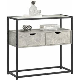 sobuy - FSB54-HG Konsolentisch schmal Flurtisch Sideboard Beistelltisch Sofatisch Dekotisch Hellgrau bht ca: 81x78x35cm