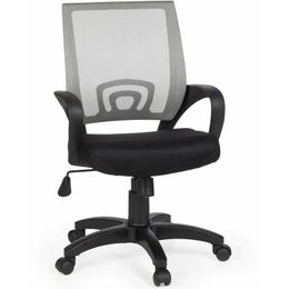 FineBuy - Bürostuhl Schreibtischstuhl Stoff Drehstuhl mit Armlehne Jugend-stuhl Büro-Sessel höhenverstellbar Netz 120 kg Netz ohne Kopfstütze