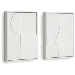 Beija Set aus zwei weißen Bildern 32 x 42 cm - Weiß - Kave Home