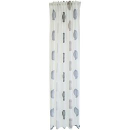 Indes Fuggerhaus Textil Gmbh - Vorhang mit verdeckten Schlaufen Kaleo weiß/grau 140x245cm 5986-01