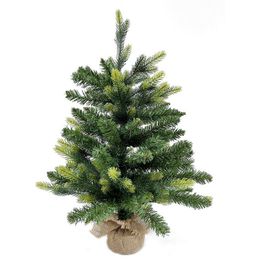 Rebecca Mobili Künstlicher Weihnachtsbaum Kleine grüne Tanne 60 cm mit 80 Zweigen Yuta Sockel