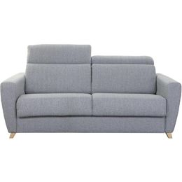 Miliboo 3-Sitzer-Sofabett mit verstellbaren Kopfstützen in grau goya - Hellgrau