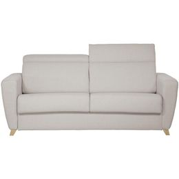 Miliboo Schlafsofa verstellbare Kopfstütze naturbeige 140x190 cm goya - Naturbeige