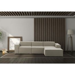 Talamo Italia Festes Sofa Giovanna, Modulares 3-Sitzer-Sofa mit rechter Halbinsel, 100% Made in Italy, Modernes Sofa aus Stoff, Cm 300x170h70,