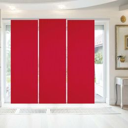 Blickdichter Flächenvorhang / Schiebevorhang ( 3er Pack ) mit Technik - 60x245cm ( Breite x Länge ), Fertiggardine Alessia in vielen Farben - Rot