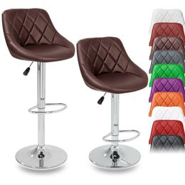 TRESKO - 2er Set Barhocker Barstuhl Tresenhocker Küchenhocker Hocker Loungesessel 2x braun