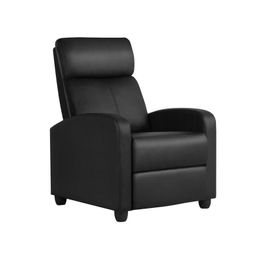 Relaxsessel Liegesessel mit Verstellbarer Beinablage Fernsehsessel Ruhesessel tv Sessel 160° neigbar, Schwarz - Yaheetech