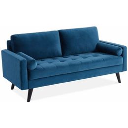 3-Sitzer Sofa, Samt, Marineblau - Sweeek