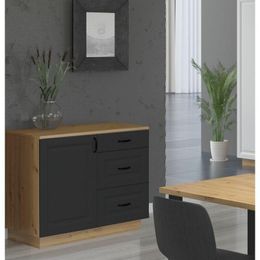 Kommode Stilo 100 cm Esszimmer Landhaus Grau Eiche Artisan Buffet Küche Anrichte