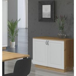 Kommode Stilo 100cm Esszimmer Landhaus Weiss Eiche Artisan Buffet Küche Anrichte