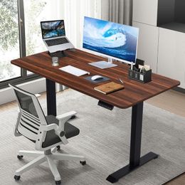 Elektrischer Schreibtisch Höhenverstellbar Elektrisches Sitz-Steh-Büro Panel mit 4 Memorytastaturen, Ausgestattet mit Anti-Kollisionssystem,