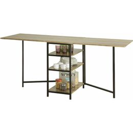 sobuy - FWT62-N klappbarer Esszimmertisch mit 3 Ablagen Klapptisch Küchentisch Holztisch Tisch Industrie-Design bht ca.: 180x77x60cm