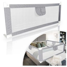 VINGO - Bettgitter Rausfallschutz einfache Montage stabile Konstruktion Kleinkinder Schlafzimmerzubehör für Jungen und Mädchen 180 cm x 80 cm - Grau