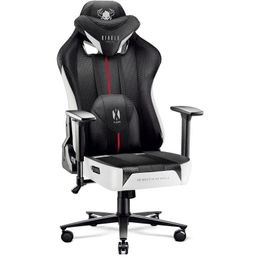 X-Player 2.0 Gaming Stuhl Computerstuhl ergonomischer Bürostuhl Gamer Chair Schreibtischstuhl Stoffbezug Schwarz-Weiß - King Size - Diablo