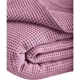 Wäschefabrik Kneer E.k. - Kneer la Diva Pique Decke Qualität 91 Farbe rosé Größe 150x210 cm Kuscheldecke