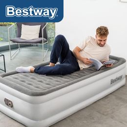 Bestway - TriTech™ Single-XL-Luftbett mit antimikrobieller Oberfläche & integrierter Elektropumpe 203 x 97 x 46 cm - Blau