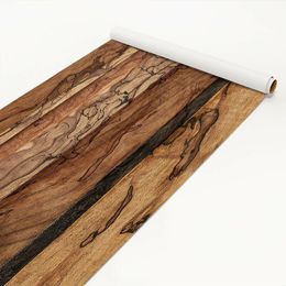 MICASIA Klebefolie Holzoptik - Holzwand Flamed - Dekorfolie Holz Größe HxB: 50cm x 50cm