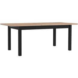 Esstisch Sonoma Eiche und Schwarz Sonoma Eiche und Schwarz Ausziehbar Modern Industrial - 160,4x76,6x90 cm (BxHxT) - Tisch Eszimmertisch Küchentisch