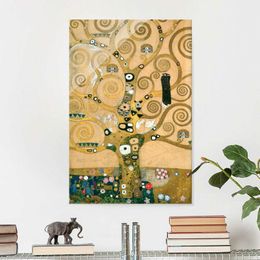 MICASIA Glasbild - Kunstdruck Gustav Klimt - Der Lebensbaum - Jugendstil Hoch 3:2 Größe HxB: 90cm x 60cm