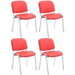 CLP 4er Set Stühle Ken Chrom Kunstleder rot