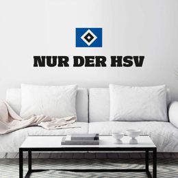Fußball Wandtattoo Hamburger SV Bundesliga Fanartikel nur der hsv Schriftzug Wandbild selbstklebend 160x90cm - blau