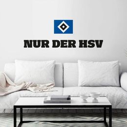 Fußball Wandtattoo Hamburger SV Bundesliga Fanartikel nur der hsv Schriftzug Wandbild selbstklebend 60x40cm - blau