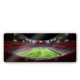 FC Bayern München Fc Bayern München - Glasbild modern Fußball Verein fcb Stadion Allianz Arena bei Nacht 100x40cm Glas Wandposter - bunt