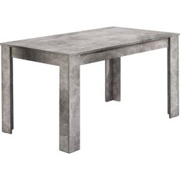 ByLiving - Esstisch Nepal / Moderner Küchentisch in Beton-Optik / Großer Tisch / 140 x 80, h 75 cm