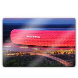 FC Bayern München Glasbild modern Fußball Verein Fc Bayern München Allianz Arena 60x40cm Glas Wandposter - bunt