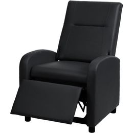 Fernsehsessel HHG 660, Relaxsessel Liege Sessel, Kunstleder klappbar 99x70x75cm schwarz - black