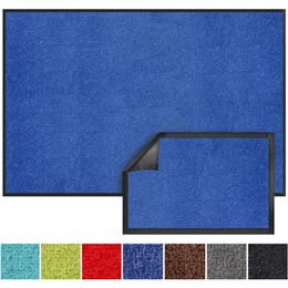 Floordirekt - Schmutzfangmatte Monochrom Blau 90 x 150 cm - Blau