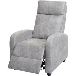Fernsehsessel HHG 461, Relaxsessel Sessel Liegesessel, Liegefunktion verstellbar Stoff/Textil vintage hellgrau - grey
