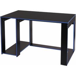 Schreibtisch HHG 834, Computertisch Bürotisch, 120x60x76cm schwarz-blau - black