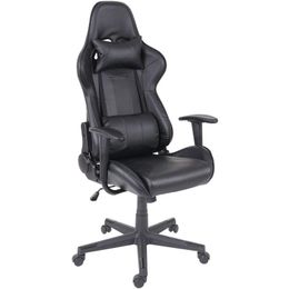 Bürostuhl HHG 540, Schreibtischstuhl Gamingstuhl Chefsessel Drehstuhl, Kunstleder schwarz - black