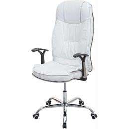 Bürostuhl HHG 231, Schreibtischstuhl Chefsessel Drehstuhl, 150kg belastbar Kunstleder weiß - white