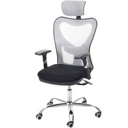 Bürostuhl HHG 218, Schreibtischstuhl Drehstuhl, Sliding-Funktion 150kg belastbar Stoff/Textil schwarz/grau - grey