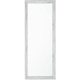 Beliani Wandspiegel Weiß 50 x 120 cm Holzoptik Kunststoff Rechteckig Vintage - Grau