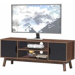 Costway - TV-Staender Fernsehschrank Holz, TV-Schrank für TVs bis zu 50', Fernsehtisch mit offenem Regal, Sideboard Wohnzimmerschrank für Wohnzimmer