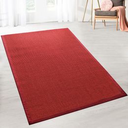 Floordirekt Sisal-Teppich Amazonas Rot Mit Bordüre 160 x 230 cm - Rot