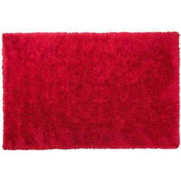 Beliani Shaggy Teppich Rot Polyester Baumwolle 200 x 300 cm Hochflor Getuftet Rechteckig - Rot