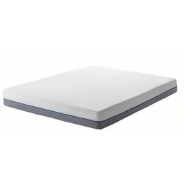 Beliani Doppelter Schaum Memory Foam Matratze Weiß und Grau 140 x 200 cm Viskoelastisch Medium Härtegrad