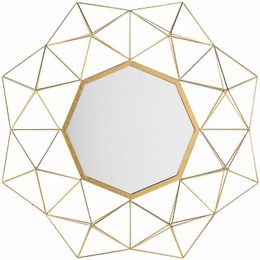 Beliani Wandspiegel Gold 80 x 80 cm Metall Unregelmäßige Geometrische Form Modern - Gold